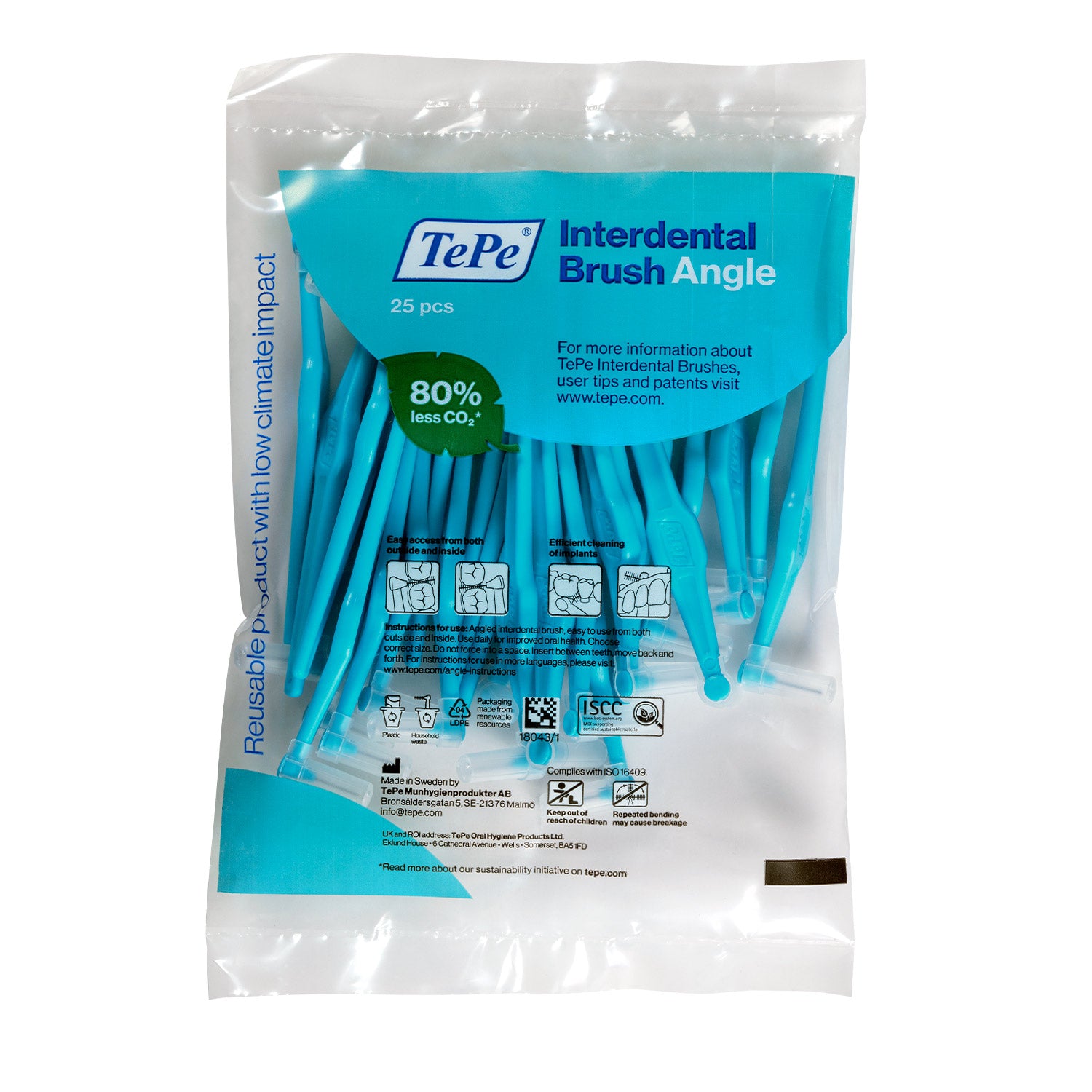 TePe Angle™ Interdental Brushes Blue - 0.6 mm (ISO 3) – TePe Oral ...