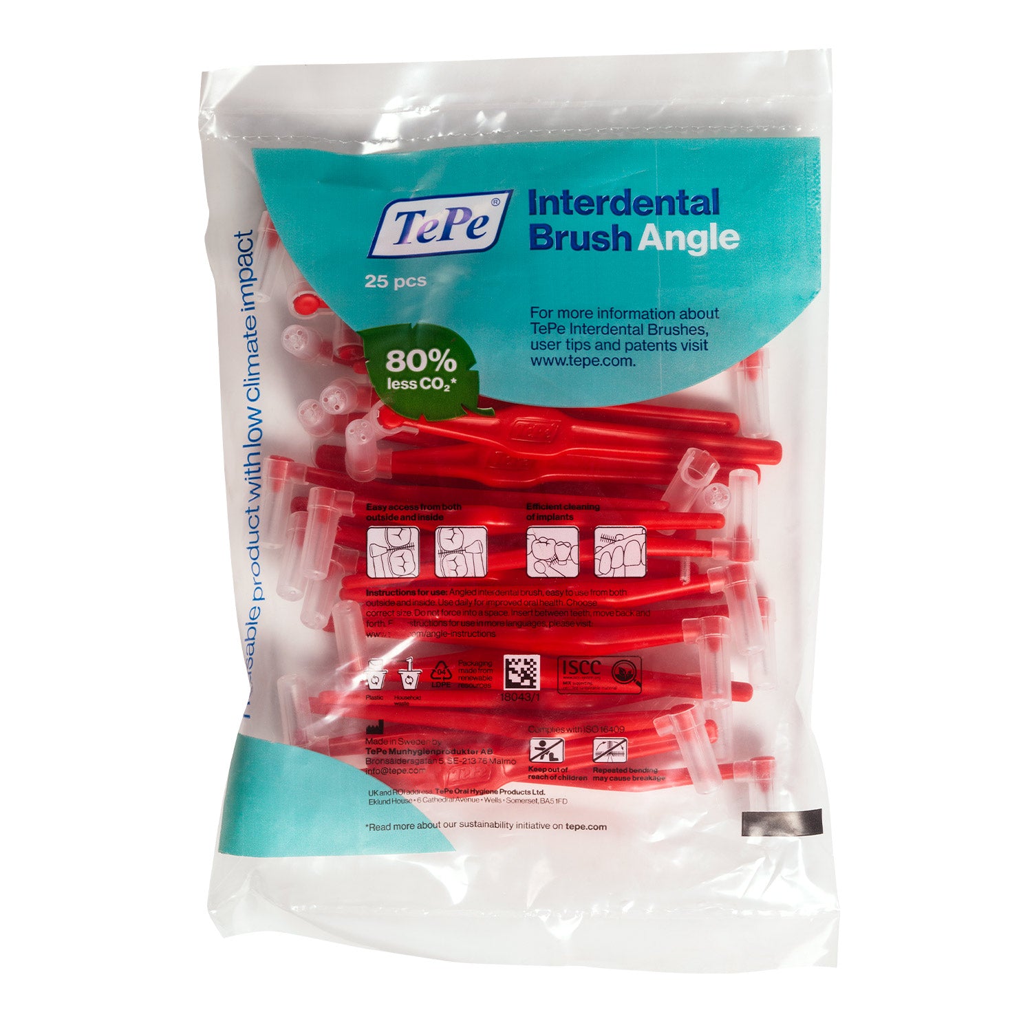 TePe Angle™ Interdental Brushes Red - 0.5 mm (ISO 2) – TePe Oral Health ...