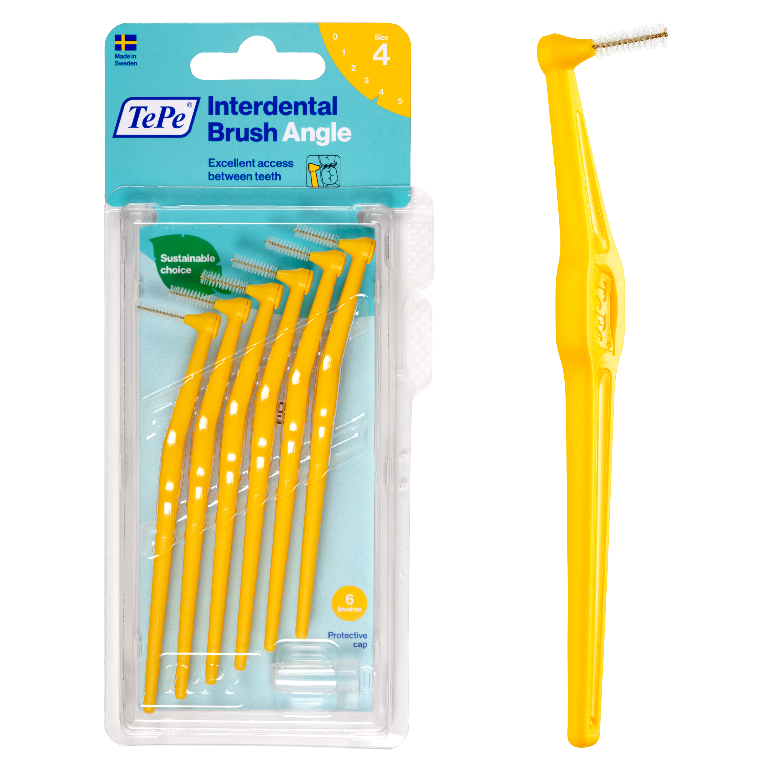 TePe Angle™ Interdental Brushes Yellow - 0.7 mm (ISO 4) – TePe Oral ...