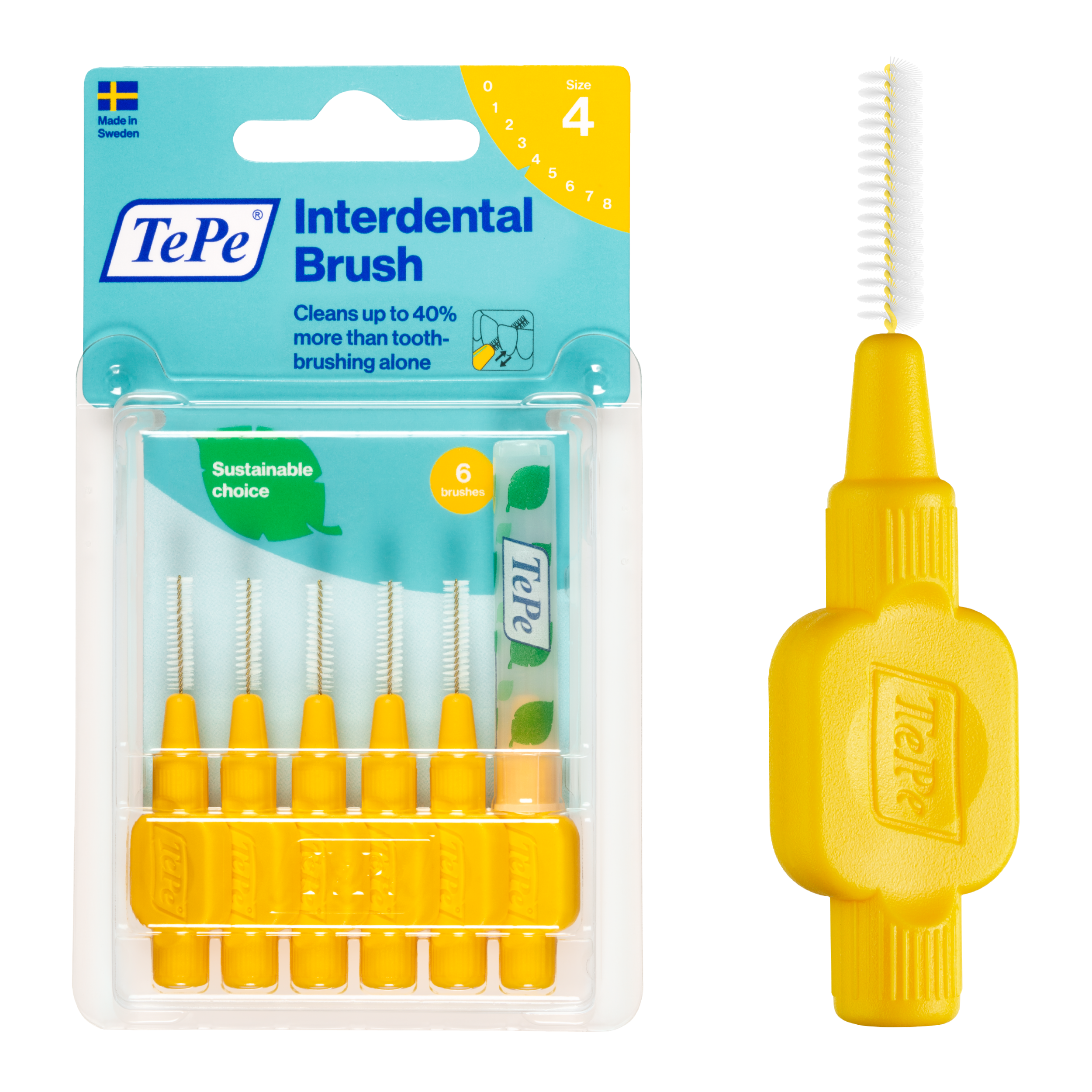 TePe® Interdental Brushes Original Yellow - 0.7 mm (ISO 4) – TePe Oral ...