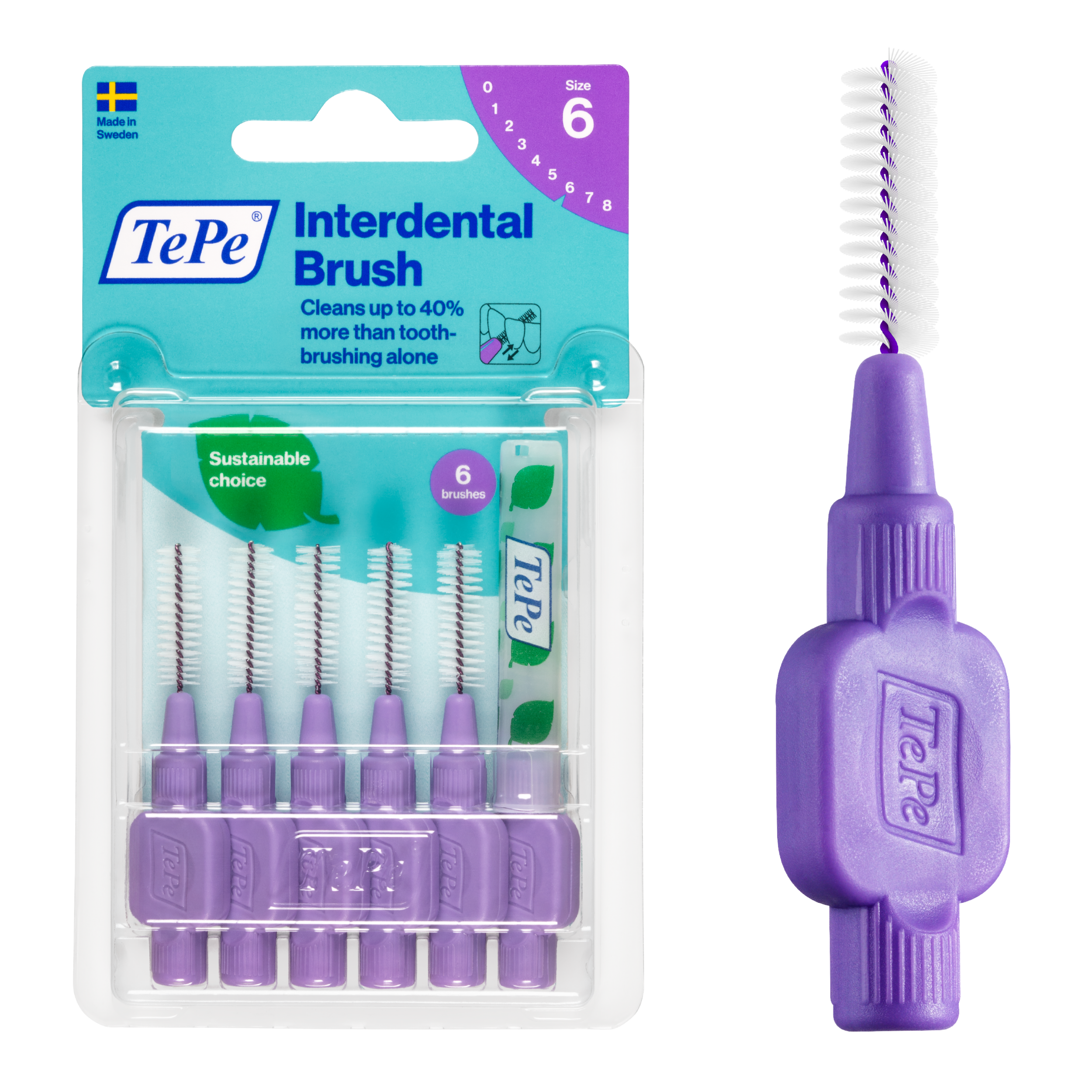 TePe® Interdental Brushes Original Purple - 1.1 mm (ISO 6) – TePe Oral ...