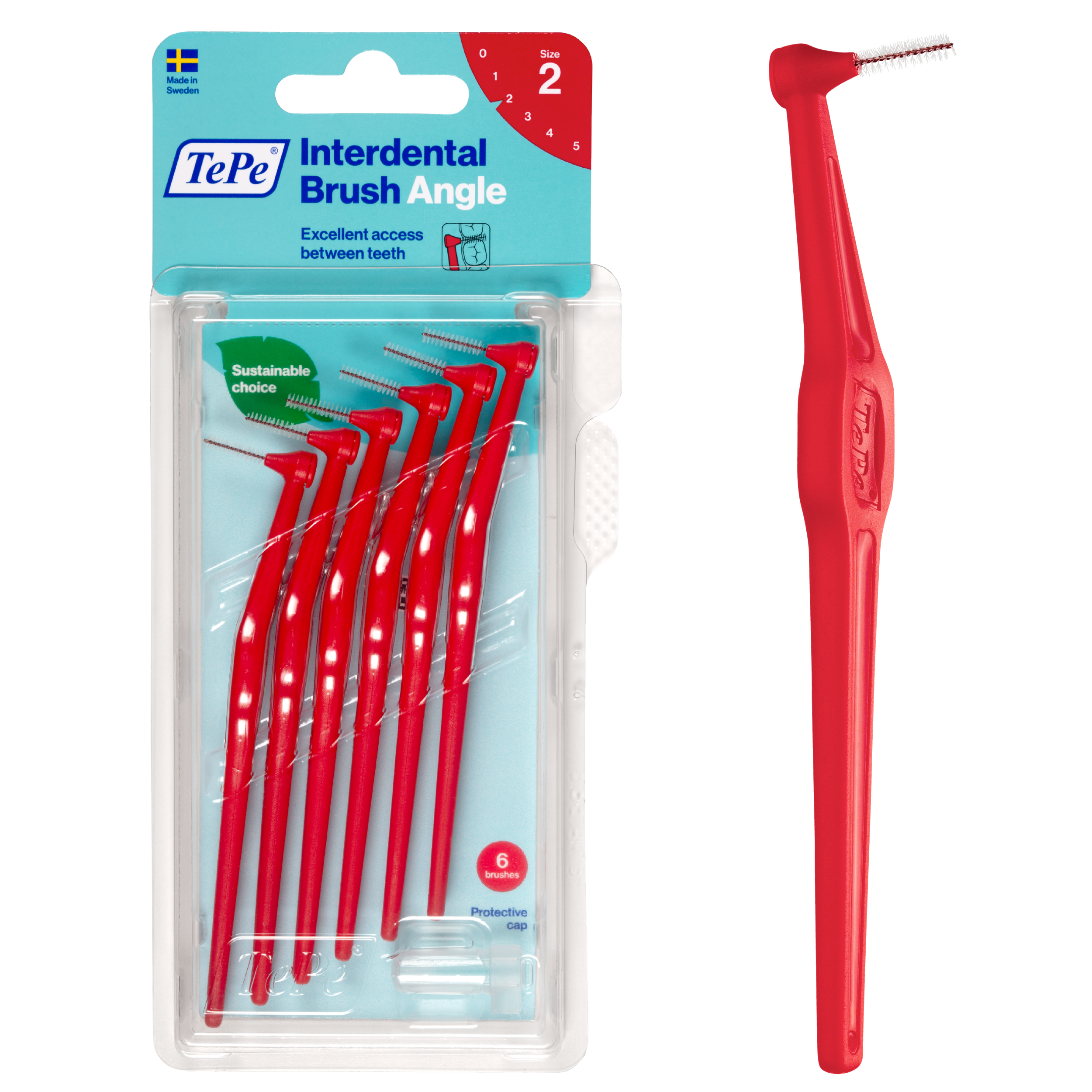 TePe Angle™ Interdental Brushes Red - 0.5 mm (ISO 2) – TePe Oral Health ...