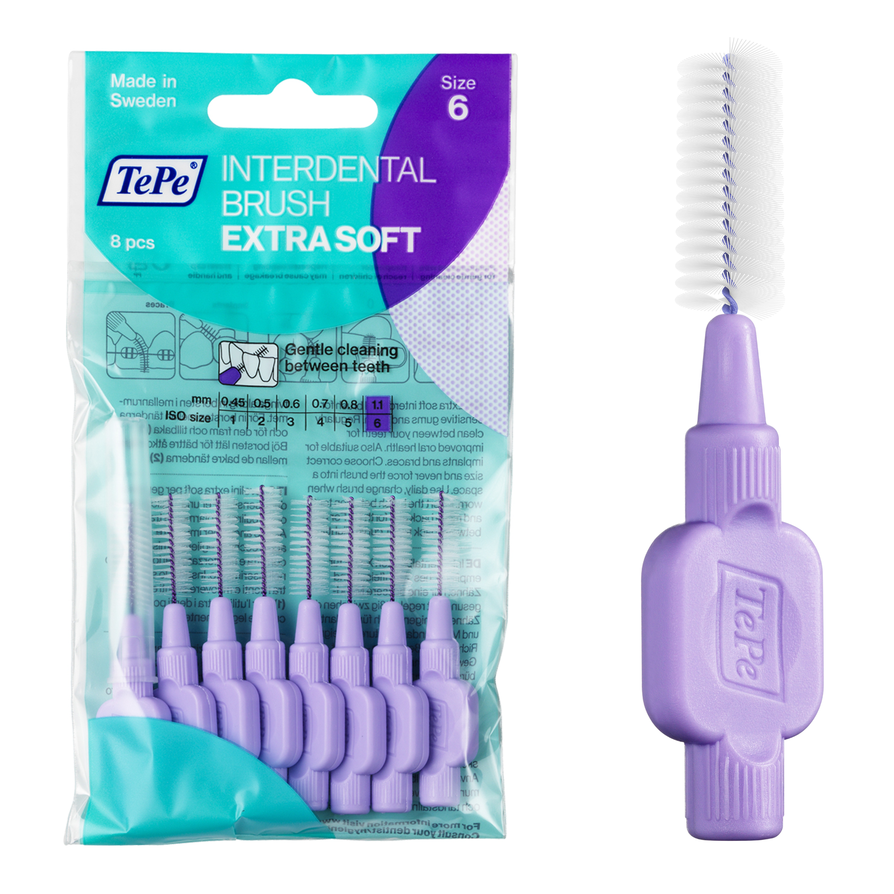 TePe® Interdental Brushes Extra Soft Purple - 1.1 mm (ISO 6) – TePe ...