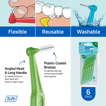 TePe Angle™ Interdental Brushes Green - 0.8 mm (ISO 5) – TePe Oral ...