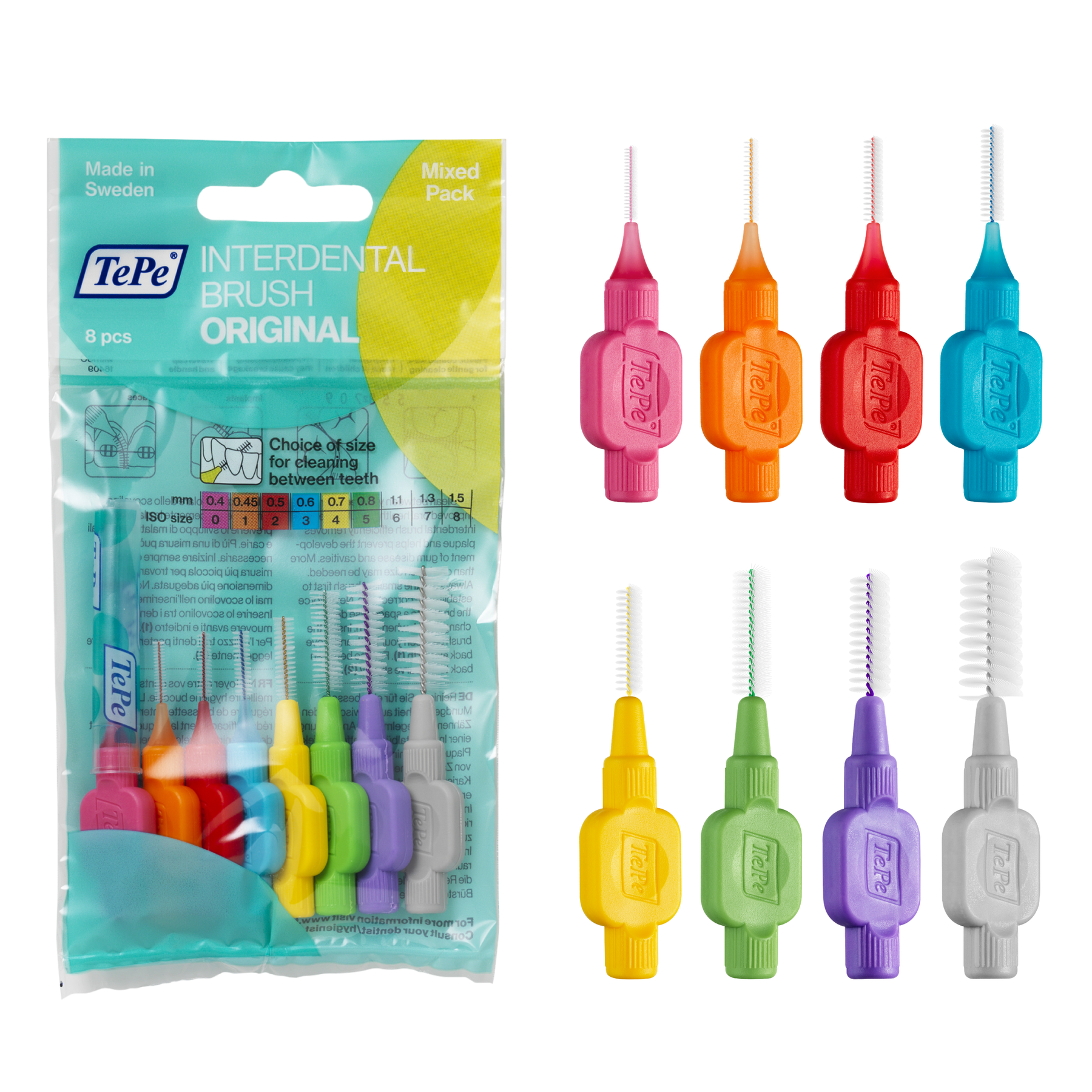 TePe® Original Interdental Brushes Mixed Pack - 0.4 to1.3 mm – TePe ...